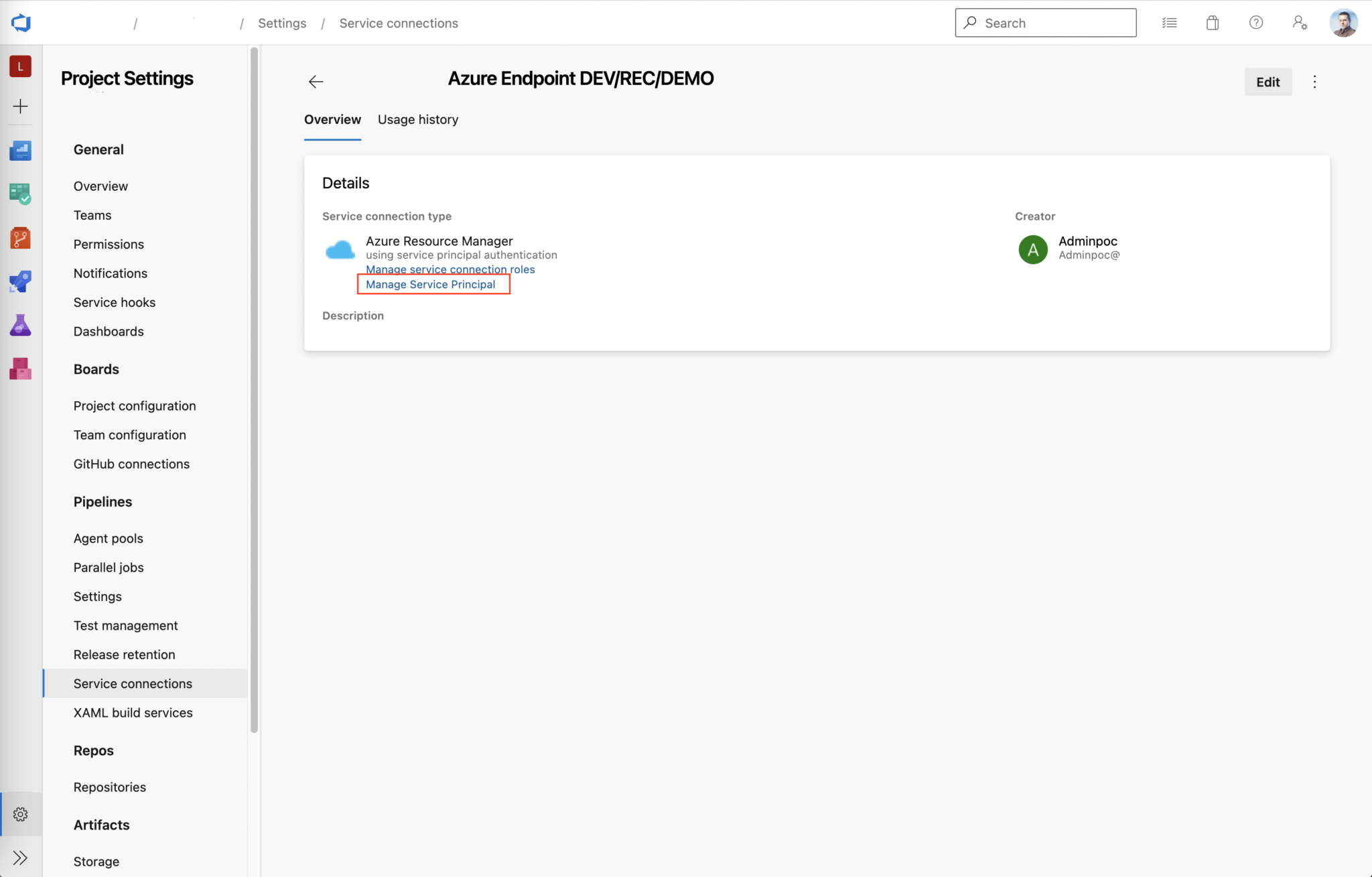 How to update Azure DevOps Service Principal connection once expired | Blog – Piotr Grabski ...